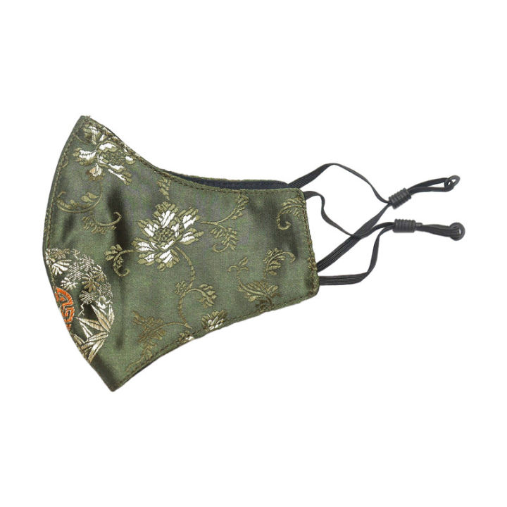 Silk Green Brocade Mask | Daraz.com.np