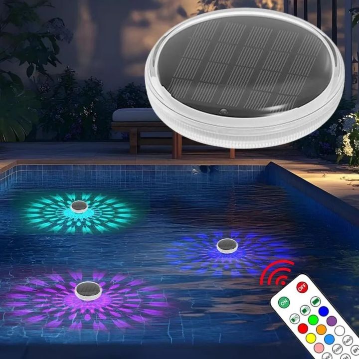 Outdoor Night Lights Solar Powered Solar Floating Pond Light 12 Modes ...