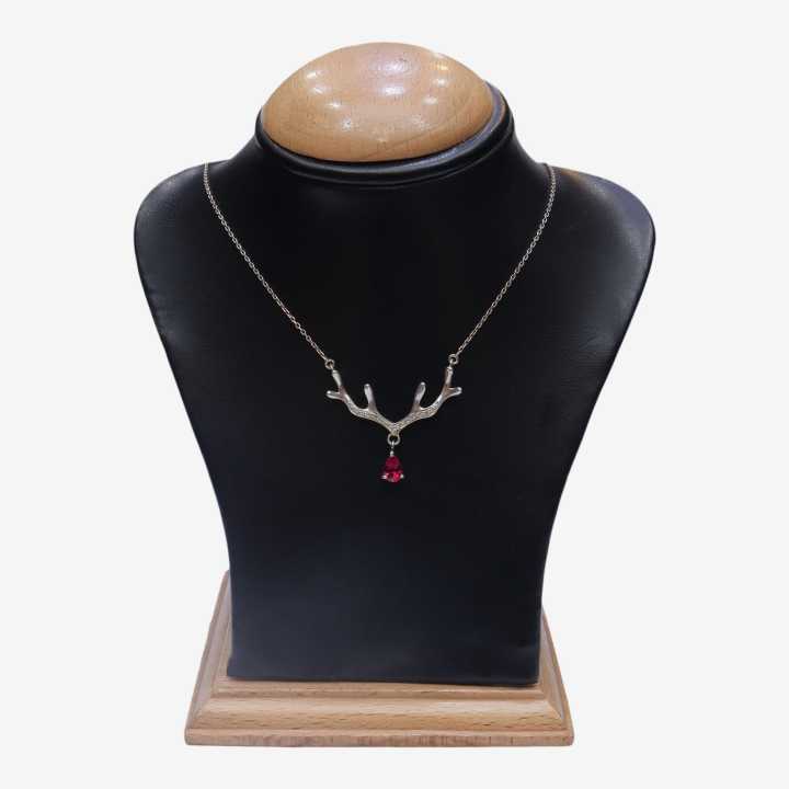 Red Ruby Pure Silver Stylish Pendant 18 Inch | Daraz.com.np