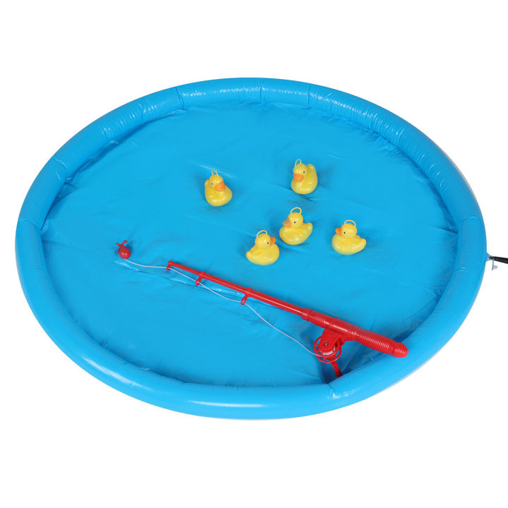 Inflatable Summer Interesting Water Playing Duck Fishing Game Pool Set ...