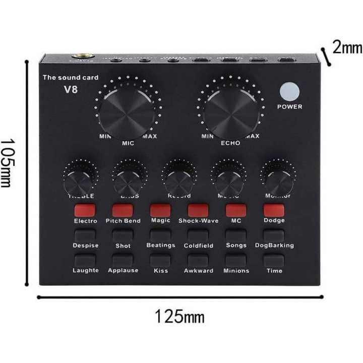 V8 Live Sound Card Multifunctional Adjustable Audio Mixer | Daraz.com.np