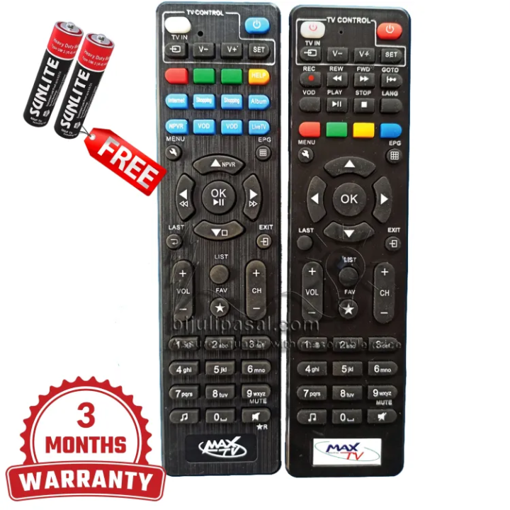 Max TV Remote Controller (FREE Include 2 AAA Battery) | Daraz.com.np