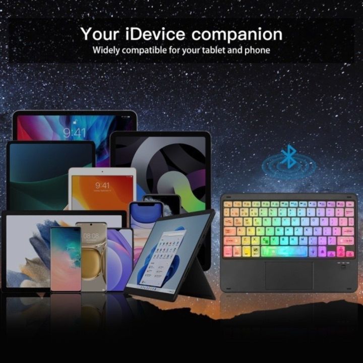 Mini Keypad RGB Light Bluetooth Keyboard Backlit Rechargeable Wireless ...