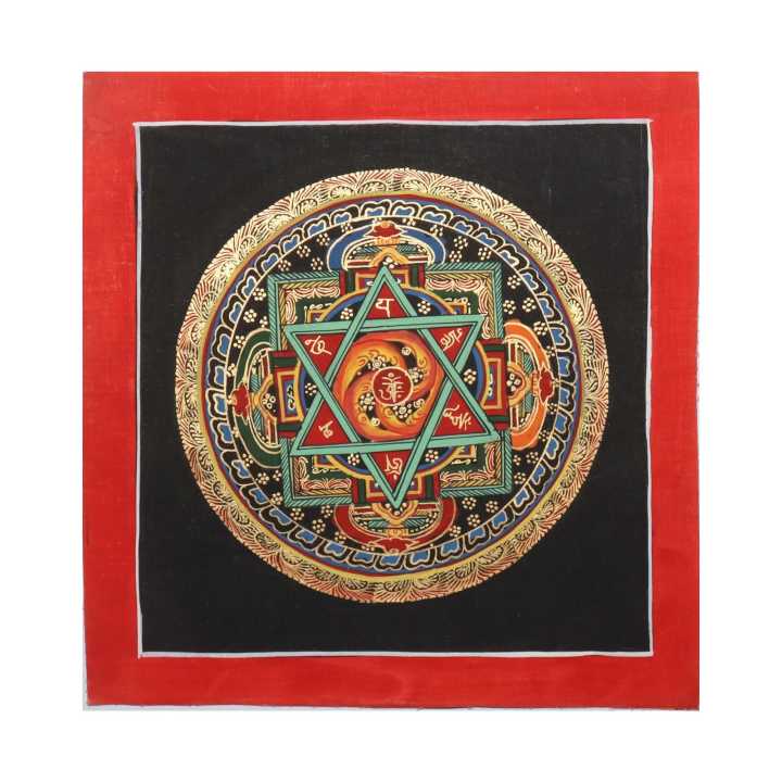 Golden/Black Star Mantra Mandala Thanka Painting | Daraz.com.np