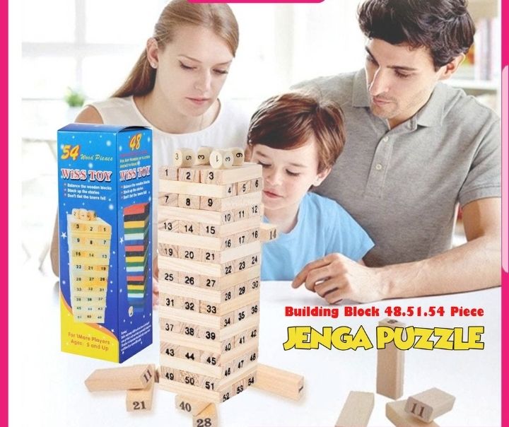 Jenga Wooden Toy | Classic Number Game | Stacking Block Game | Educational & Fun | Family Board ...