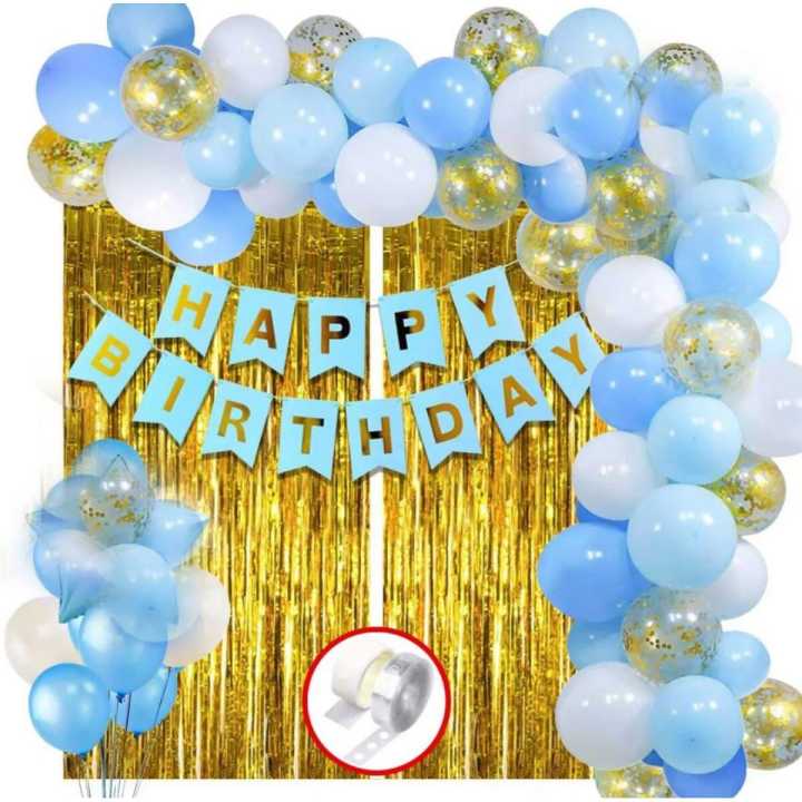 Blue Happy Birthday Decoration Combo set | Daraz.com.np