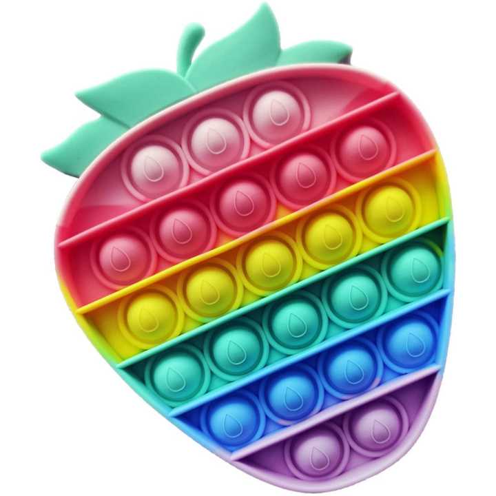 Rainbow Multicolored Rainbow Strawberry Bubble Pop It Clip Finger ...
