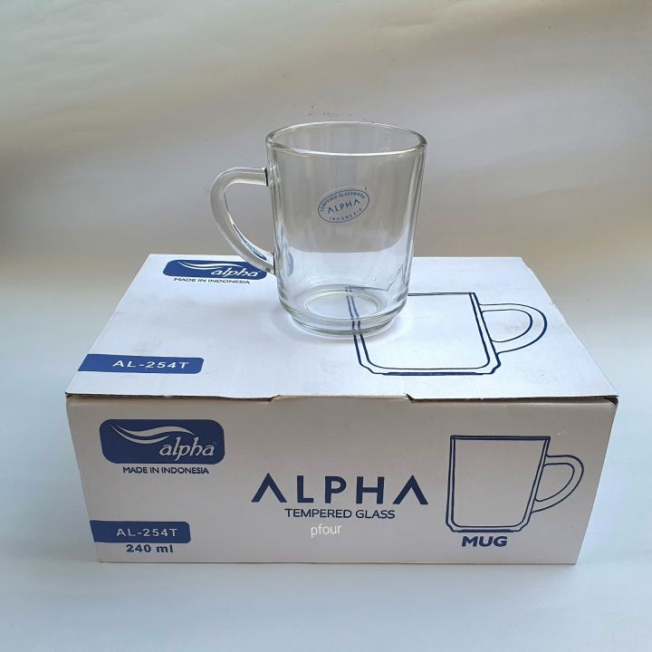 Alpha Tempered Glass Mug 6 Pcs Set - 240 Ml | Daraz.com.np