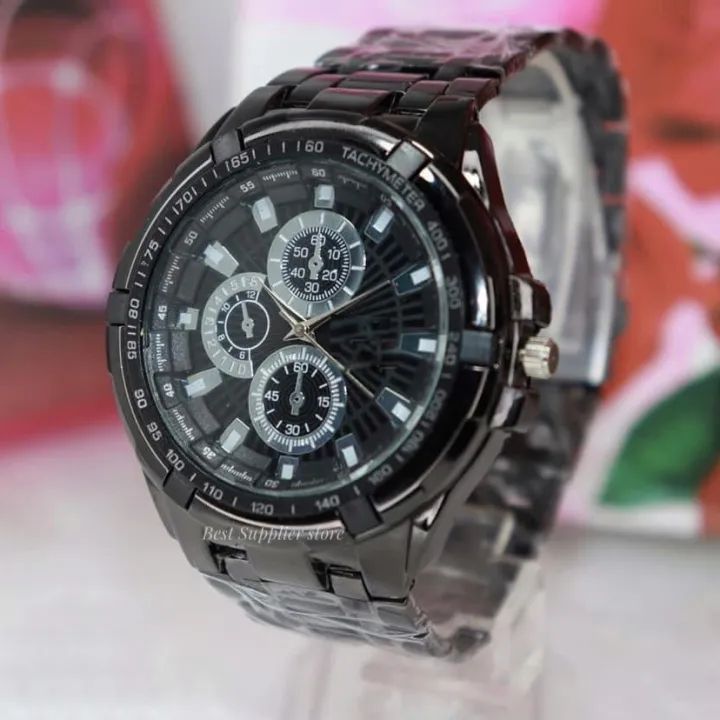 IK Collection Big Full Black Watch For Men | Daraz.com.np