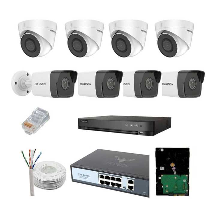 Hikvision 4 Channel IP CCTV Package with NVR,500GB Hard Disk | Daraz.com.np