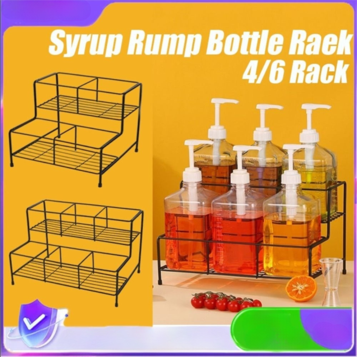 Modern Metal Syrup Bottle Display Stand 4/6 Grids Easy Installation ...