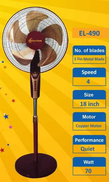 Electron 18 Inch Metal Blade Stand Fan with Timer (ELSF-490) | Daraz.com.np