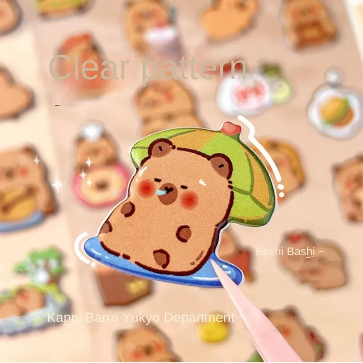 New PVC Capybara Bubble Stickers Lovely 3D Hand Accounting Stickers DIY ...