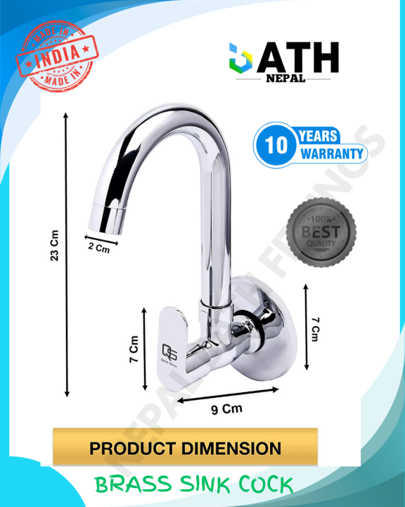 Isla Full Brass Pan Sink Cock Tap for Kitchen basin Chrome Finished ...