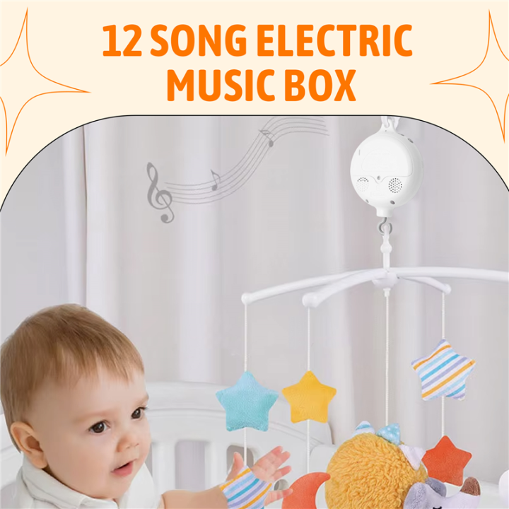 Nullmul Crib Mobile Motor Baby Music Box Spinner with 3 Modes Volume ...