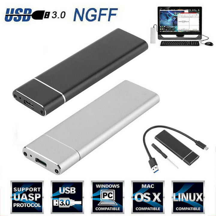 M.2 NGFF SSD Hard Disk Drive Case USB 3.0 HDD Enclosure Box Tetuo ...