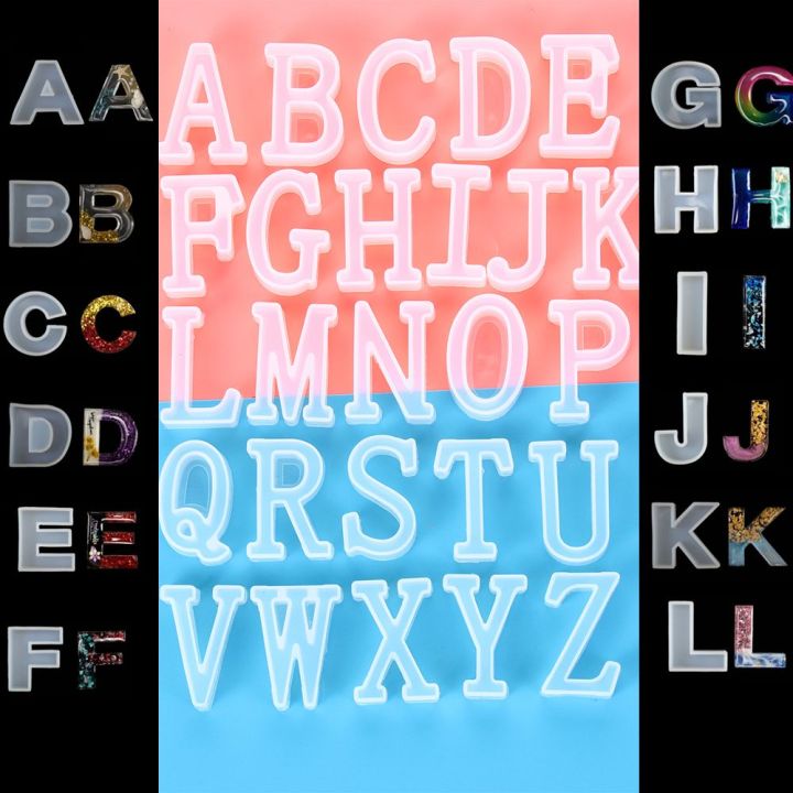A-Z DIY Crafts English Letters Crystal Jewelry Making Tools Silicone ...