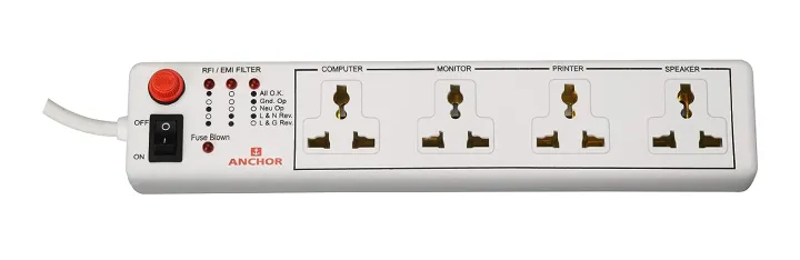 Portronics Power Plate 10 Extension Board with 4 Universal Sockets, 3 ...