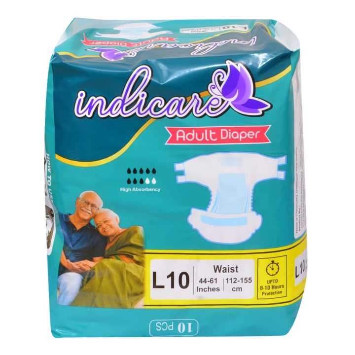 Indicare High Absorbency Adult Diaper 10 Pcs - L | Daraz.com.np
