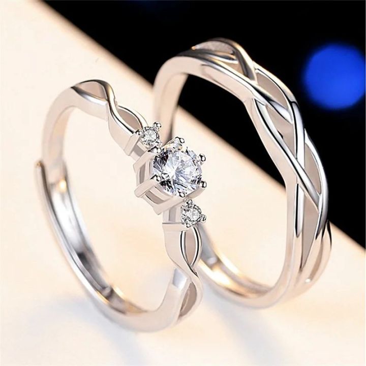 Sterling Silver Intertwined Rings – Elegant Twin Band Design with ...