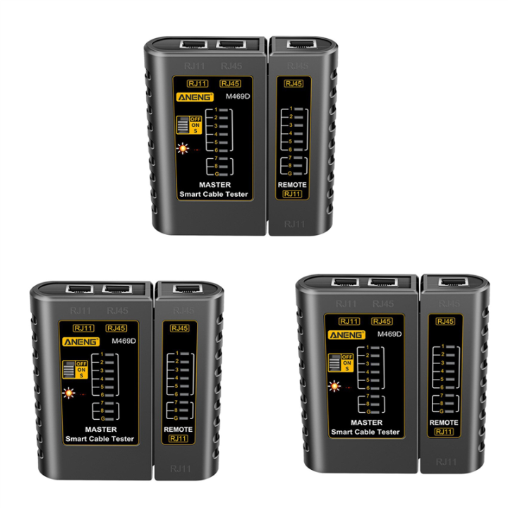 3X M469D RJ45 Cable Lan Tester Network Cable Tester RJ11 RJ12 CAT5 UTP ...