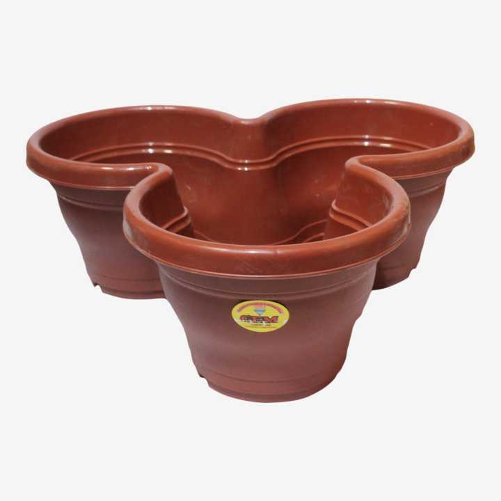 Gem Plasticware Brown 3 In 1 Gamala/ Flower Pots (8012) | Bucket ...