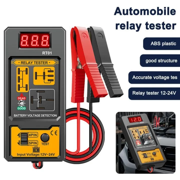 NEW 12-24V Car Relay Tester Universal 4Pin/5Pin Battery Voltage Tester ...