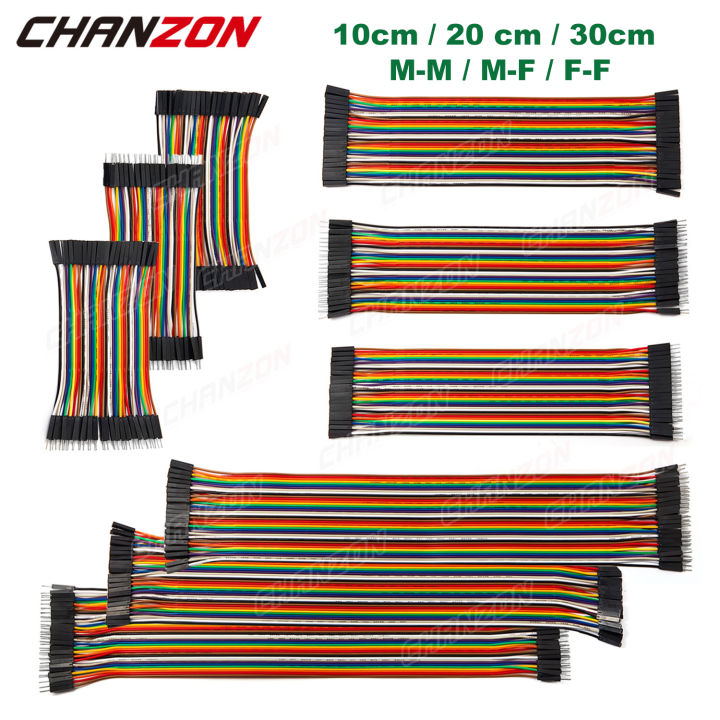 10cm 20cm 30cm Jumper Wire Dupont Cable 24AWG Copper Ribbon Male Female ...