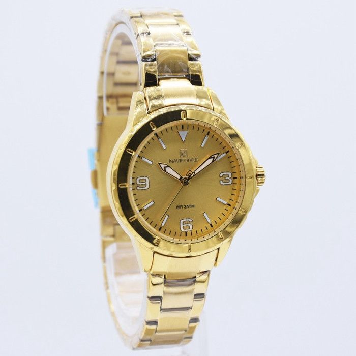Gold Chain Bracelet White Dial With Stainless Steel Gold Strap Watch ...