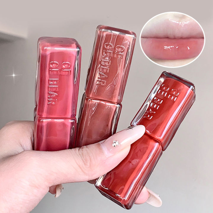 Gege Bear Mirror Gloss Lipstick — Ice-Translucent Water-Gloss Finish ...