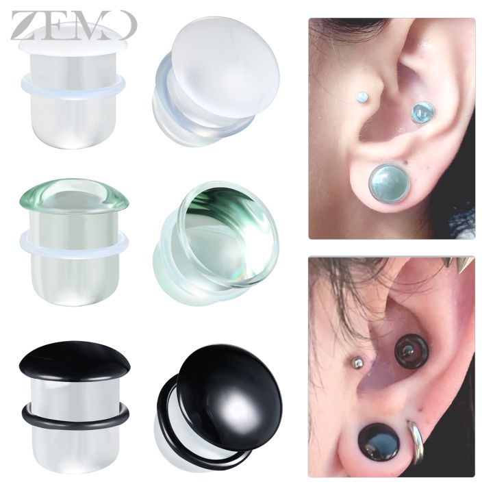 ZEMO 1 PC Punk 3-25MM Glass Ear Plug And Tunnel Women Men Anti Allergy ...