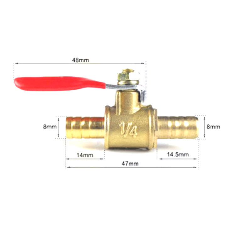 Handle Small Valve 6mm 8mm 10mm 12mm 14mm Hose Barb Inline Brass Water ...
