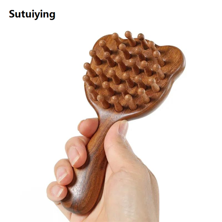 Sutuiying Cute cat shape Wood hair Comb for small children kids air ...