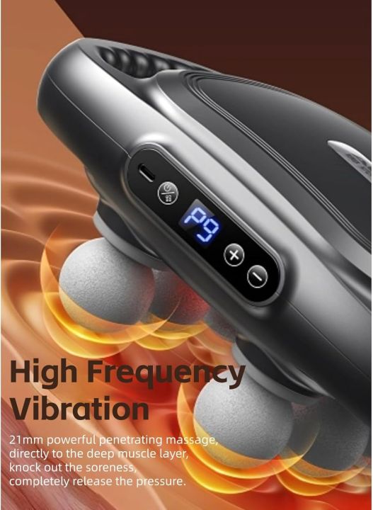 6 Head Massage Gun with 9 Levels & 9 Modes | Electric Body Massager ...