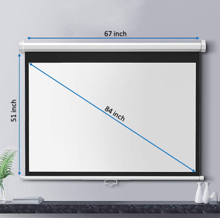 X-Lab Projector Screen Manual Wall Mount XPSWM-84 Diagonal (FL: 70 in ...