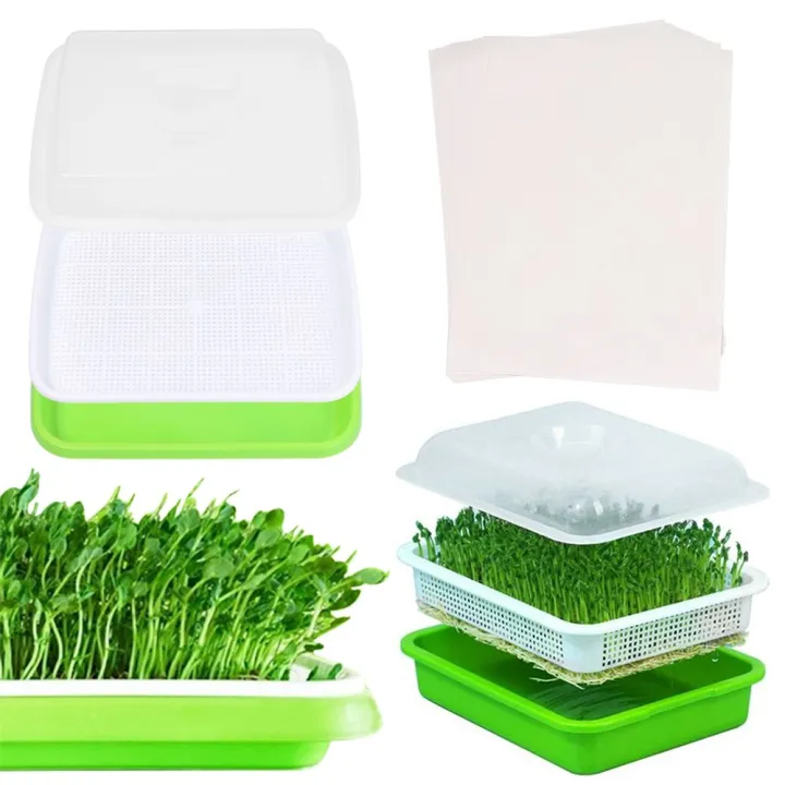 Outdoor Indoor Nursery Paper Hydroponic Tray Seed Sprouter Tray Grow ...