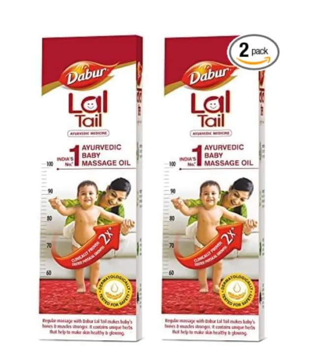 Dabur Lal Tail - 200 ml (Pack of 2) Ayurvedic Baby Oil , Clinically ...