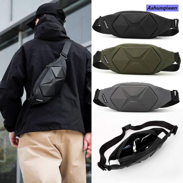 Ashunqiwen Hard Shell Chest Bag Anti-Theft Men Shoulder Crossbody Bags ...
