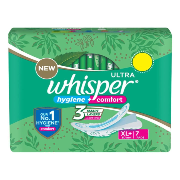 Whisper Ultra Clean XL+ | 7 sanitary pads | Daraz.com.np
