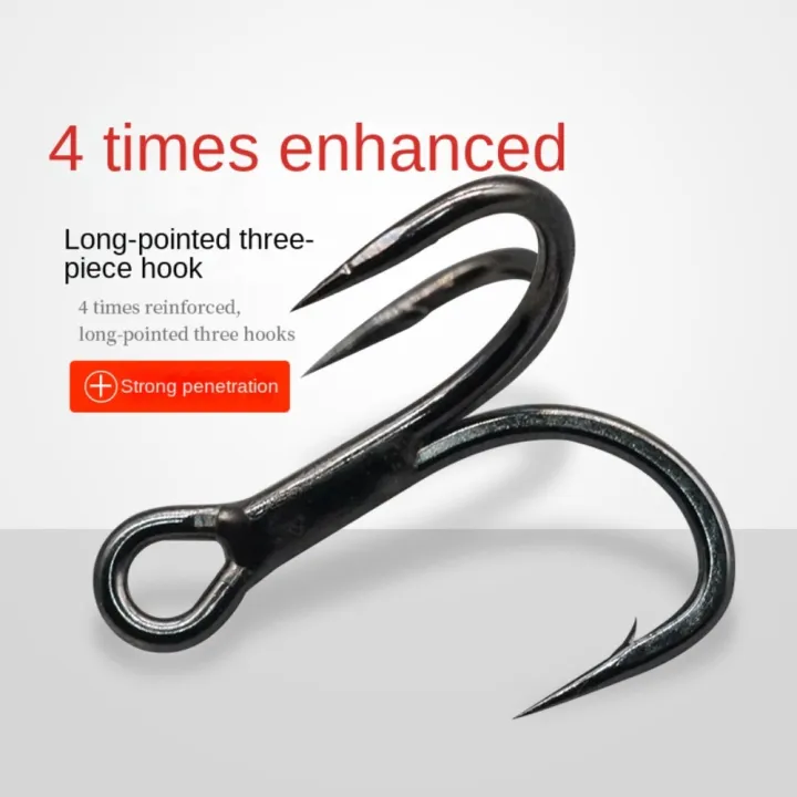 10pcs new Treble Jig Fishhooks Fishing Tackle Sharpened fishing Triple ...