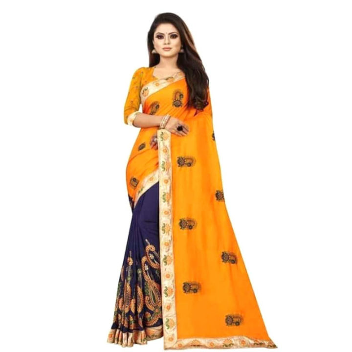 Maroon And Golden Colour Floral Embroidered Heavy Design Saree For ...