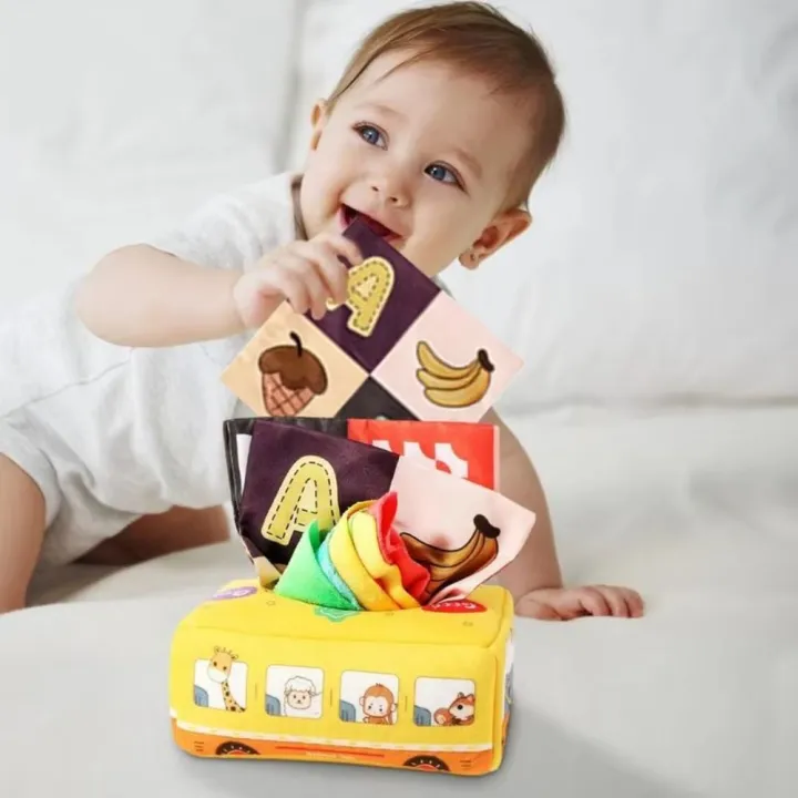 Educational Toys Cloth Baby Tissue Box Toys Tear-resistant Montessori ...