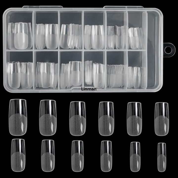 Linman Square Nail Tips 120 PCS Artificial Full Cover Soft CleaSpecial ...
