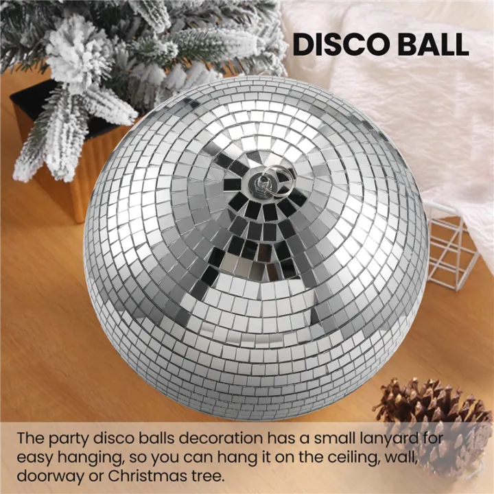 30cm Disco Light Mirror Ball, Stage Reflective Mirror Balls Silver with ...