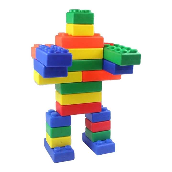 62 Pieces Building Block Set with Interlocking Connection, Educational ...