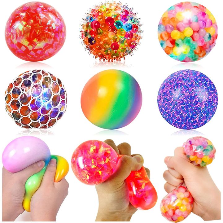 Squishy Stress Ball for ADHD Kids-Squeeze Sensory Bead Ball for Adult ...