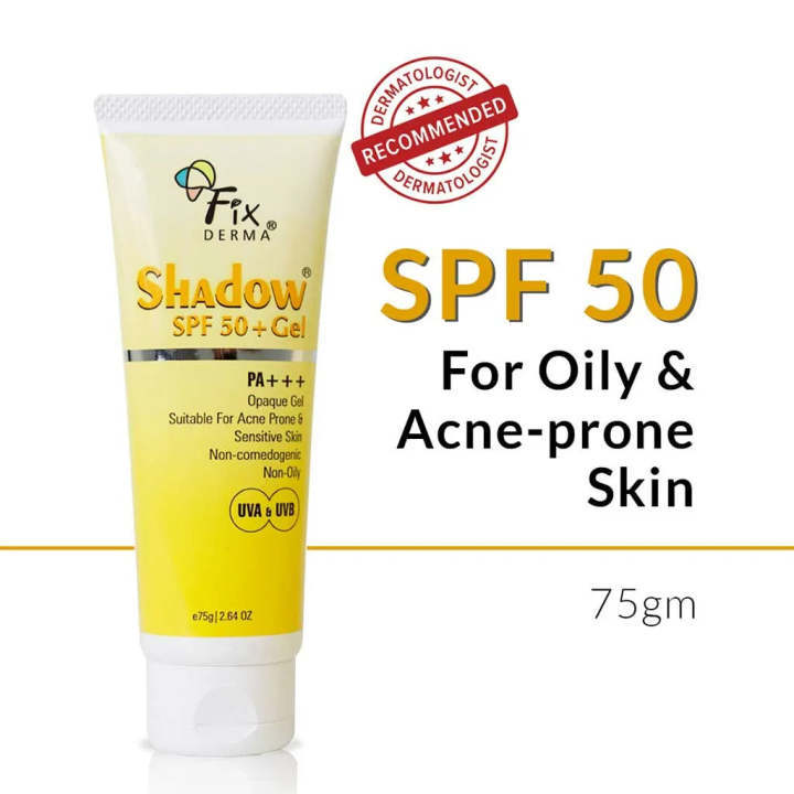 Fix Derma Shadow Sunscreen Gel SPF 50 Pa +++ , Water Resistant ...