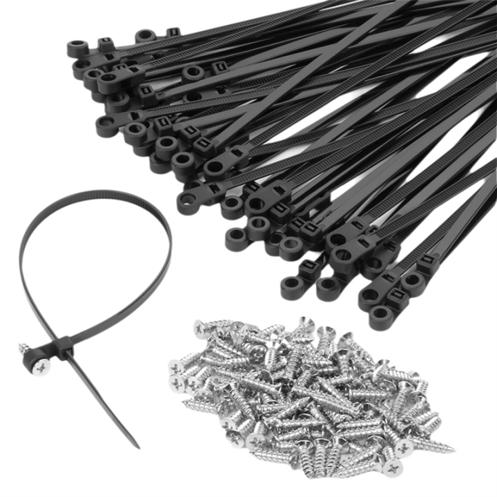 NCANRUI 12 Inch Cable Ties (100 Pack) Zip Ties with Screw Mounting Hole ...