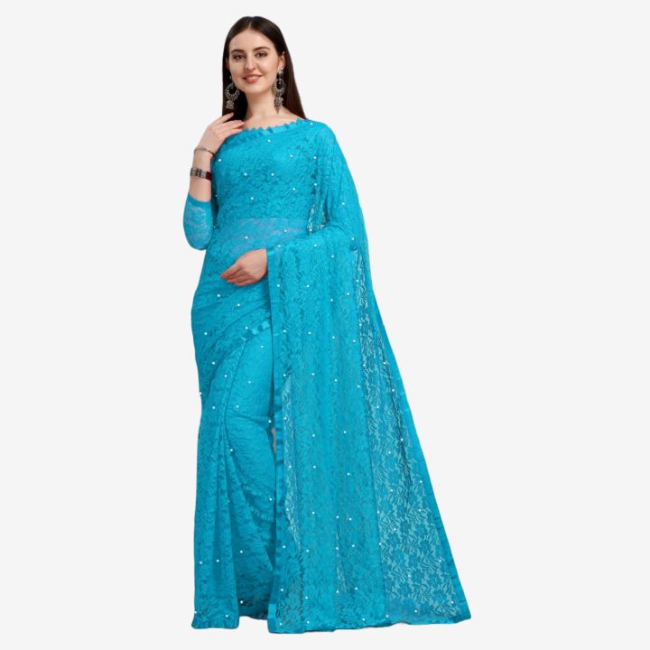 Self Design Bollywood Net Saree For Women | Daraz.com.np