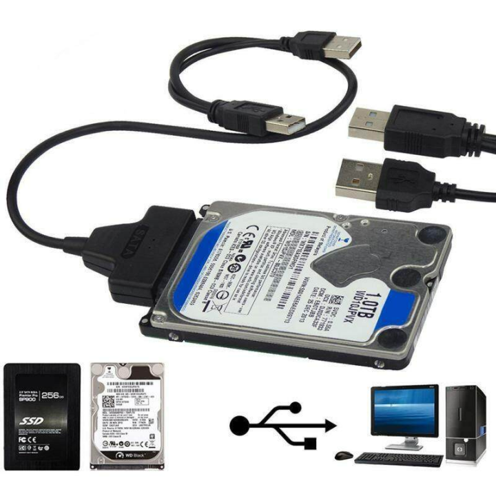 USB2.0 To SATA 2.5" 3.5" External HDD Hard Disk Drive Adapter Converter ...
